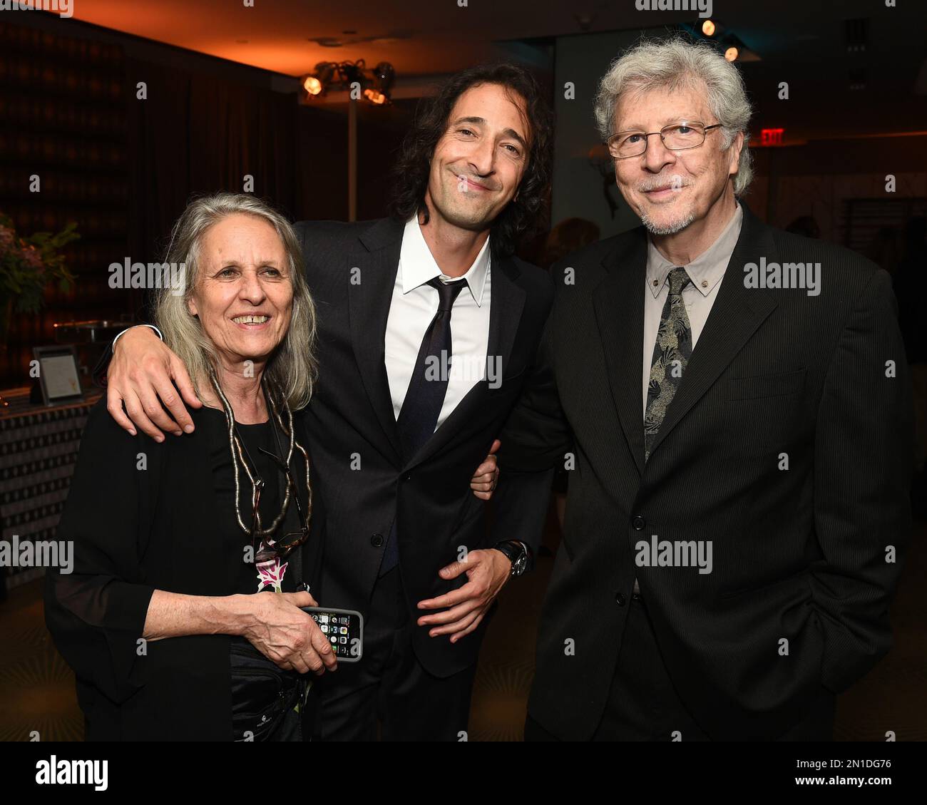 EXCLUSIVE - Sylvia Plachy, from left, Adrien Brody and Elliot Brody ...