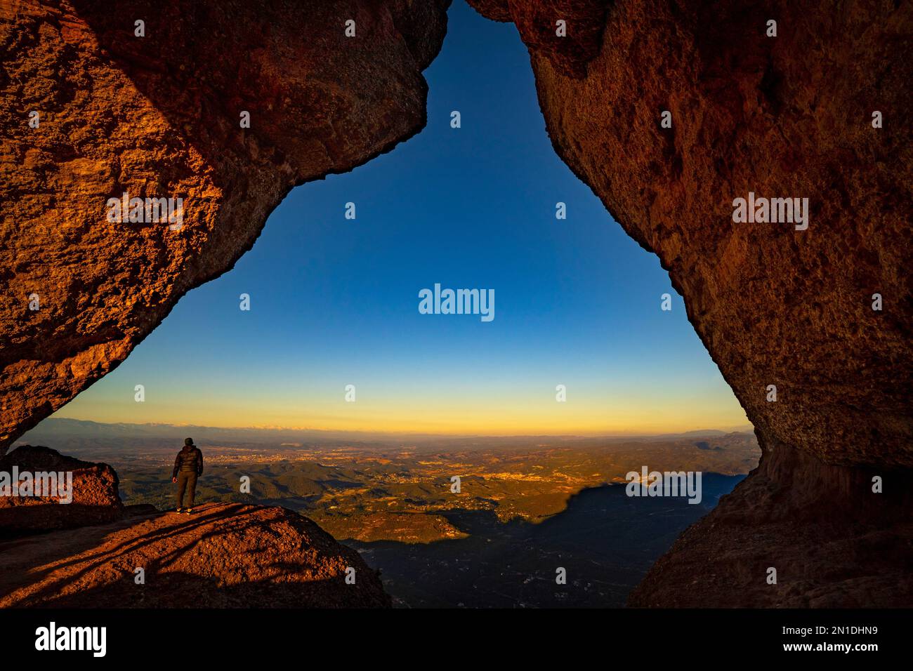 La Roca Foradada, Las Agulles, Montserrat, mountain, Catalonia, Spain ...