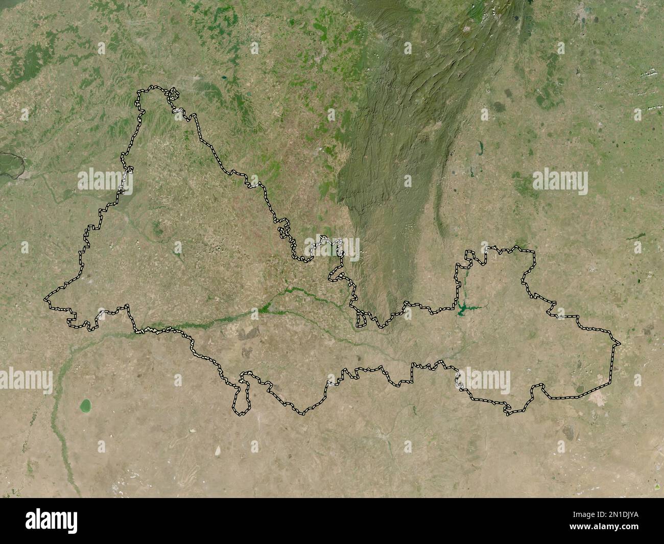 Orenburg, region of Russia. Low resolution satellite map Stock Photo ...