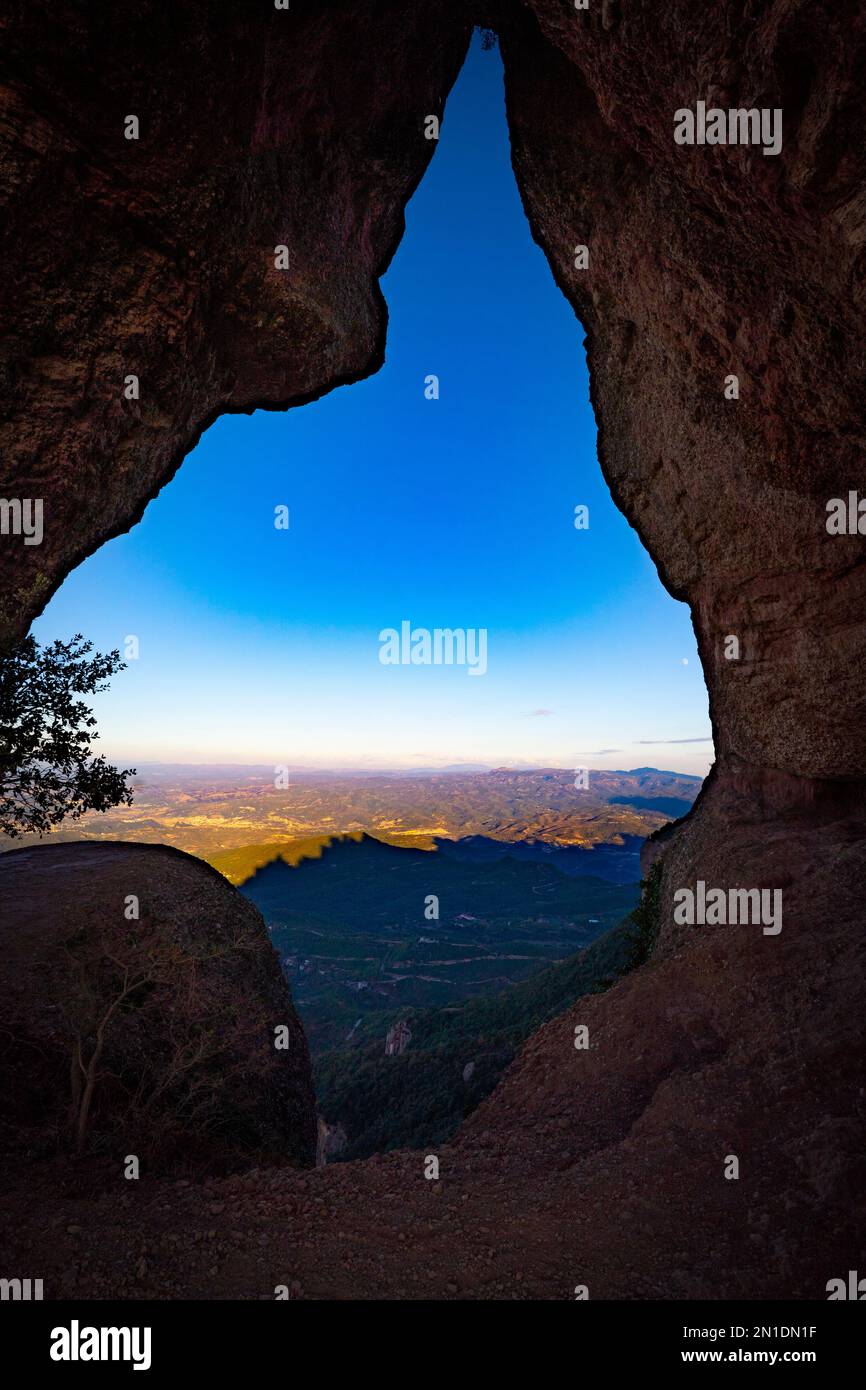 La Roca Foradada, Las Agulles, Montserrat, mountain, Catalonia, Spain ...