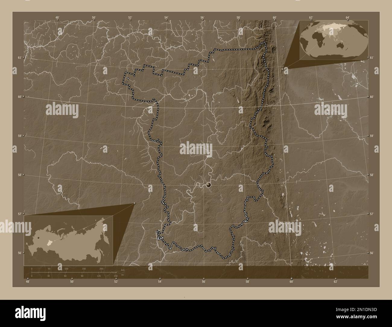 perm russia west of the urals map