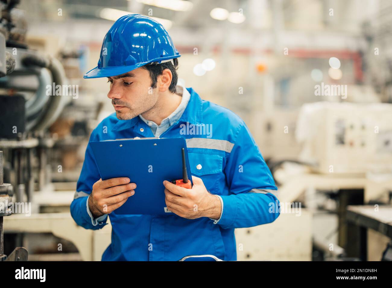 Professional Engineering of modern factory checking to automatic machinery. Engineering with ...