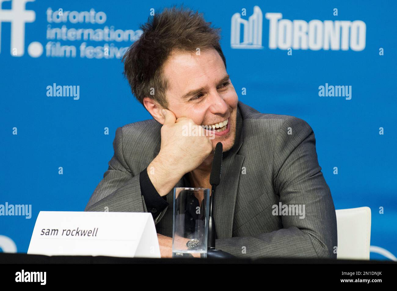 Sam Rockwell attends a press conference for "Mr. Right" on day 10 of ...
