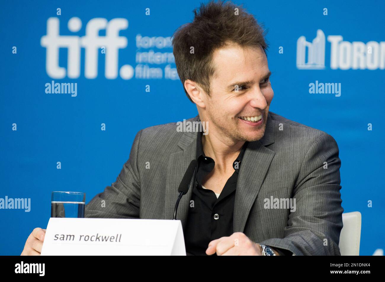 Sam Rockwell attends a press conference for "Mr. Right" on day 10 of ...