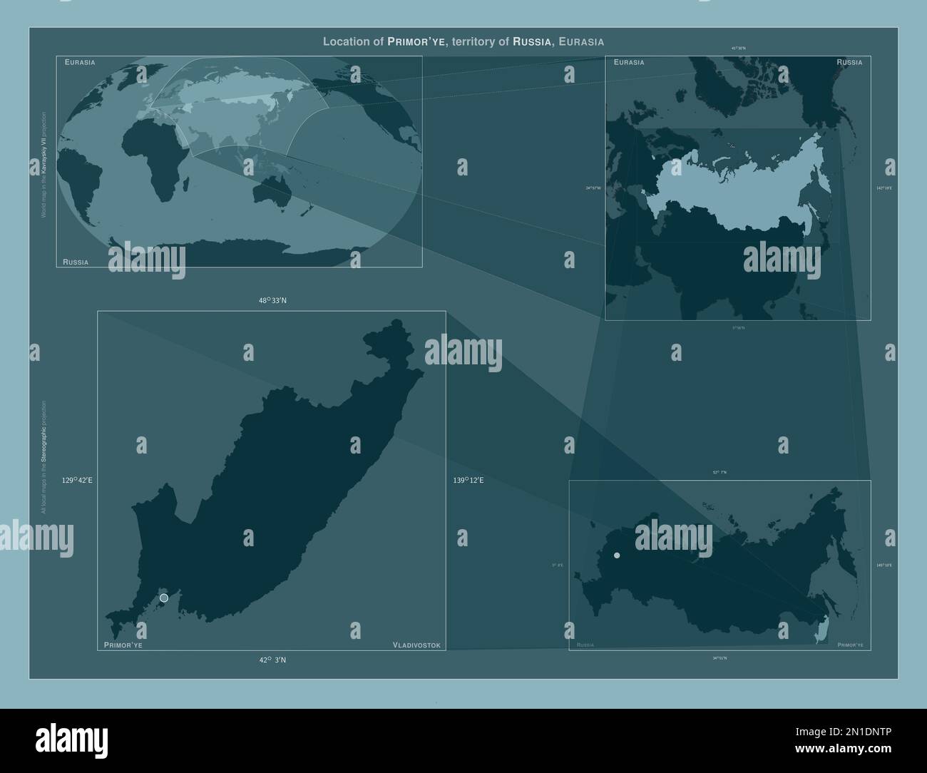 Primor'ye, territory of Russia. Diagram showing the location of the ...