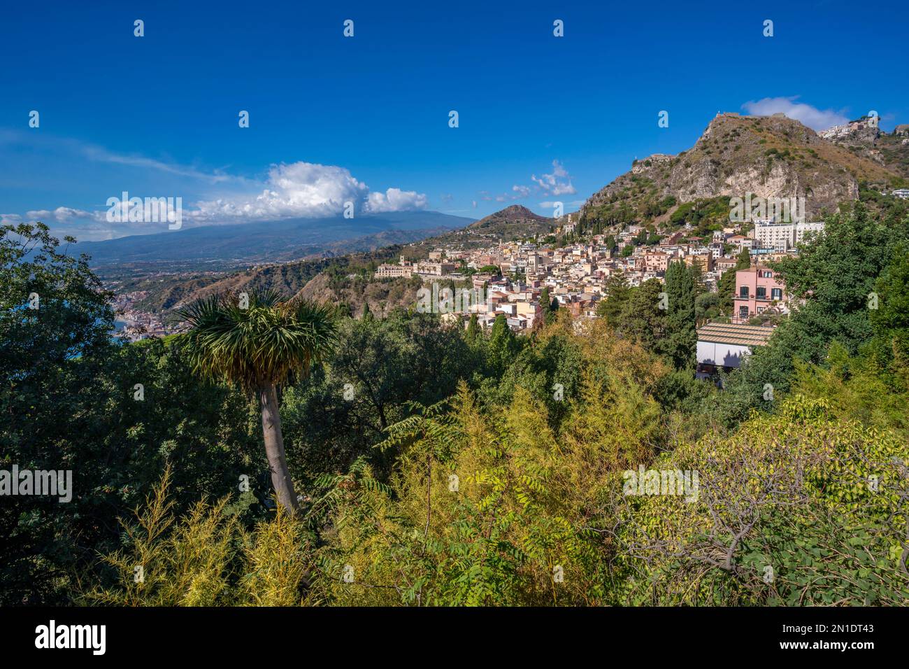 View of Taormina and Mount Etna from the Greek Theatre, Taormina ...