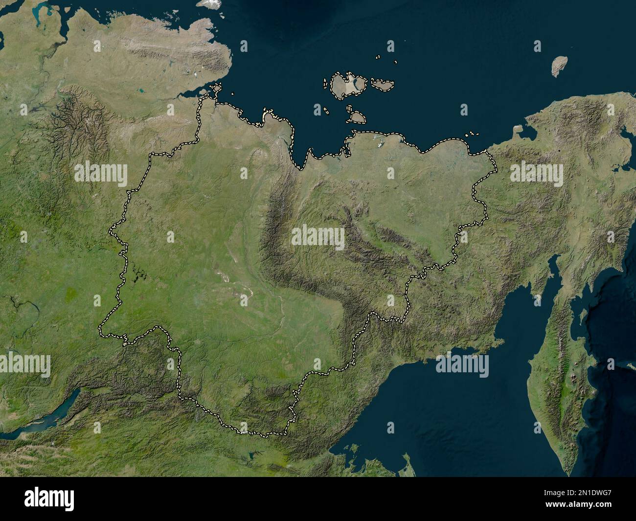 Sakha, republic of Russia. Low resolution satellite map Stock Photo - Alamy