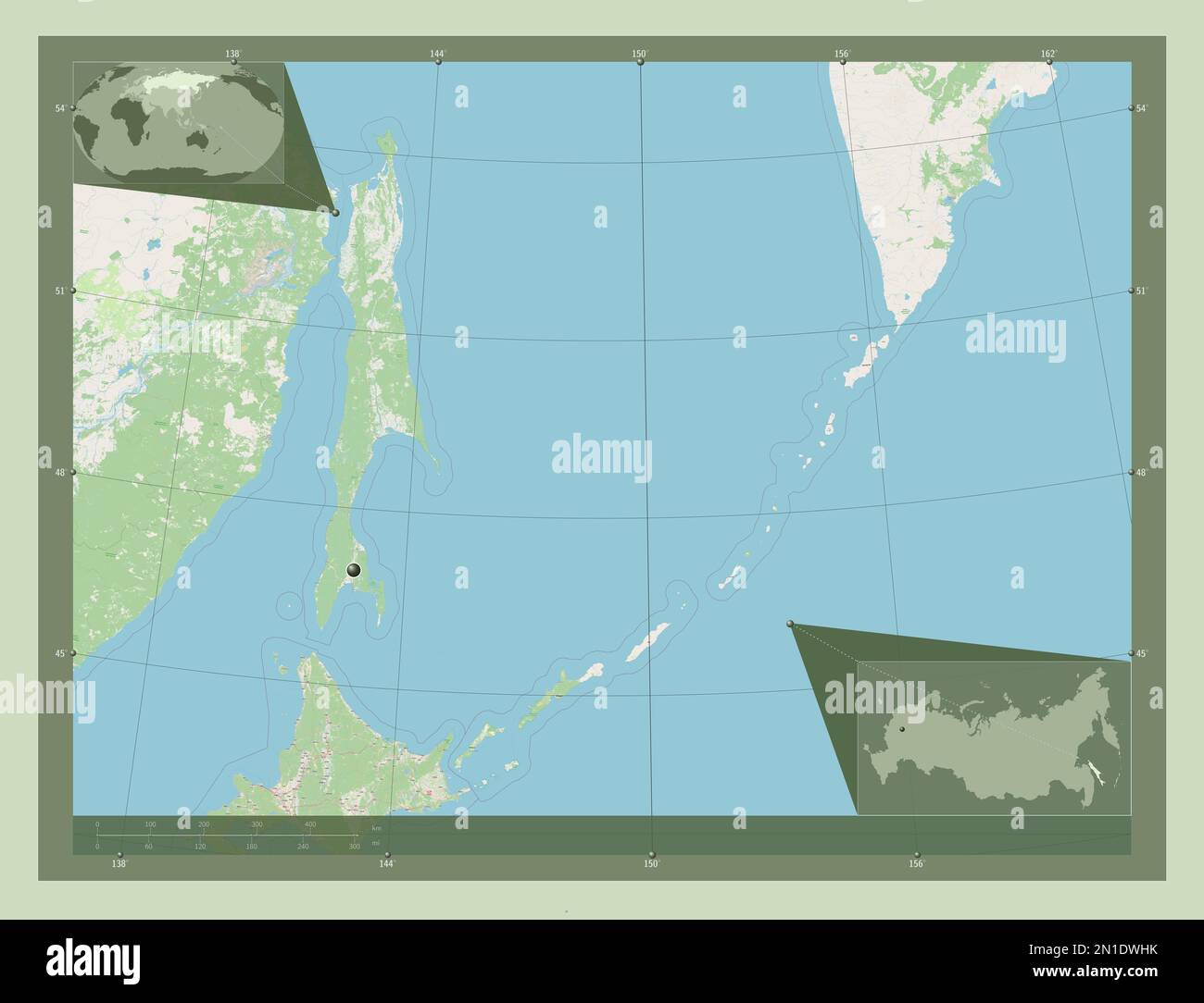 Sakhalin outline map hi-res stock photography and images - Alamy