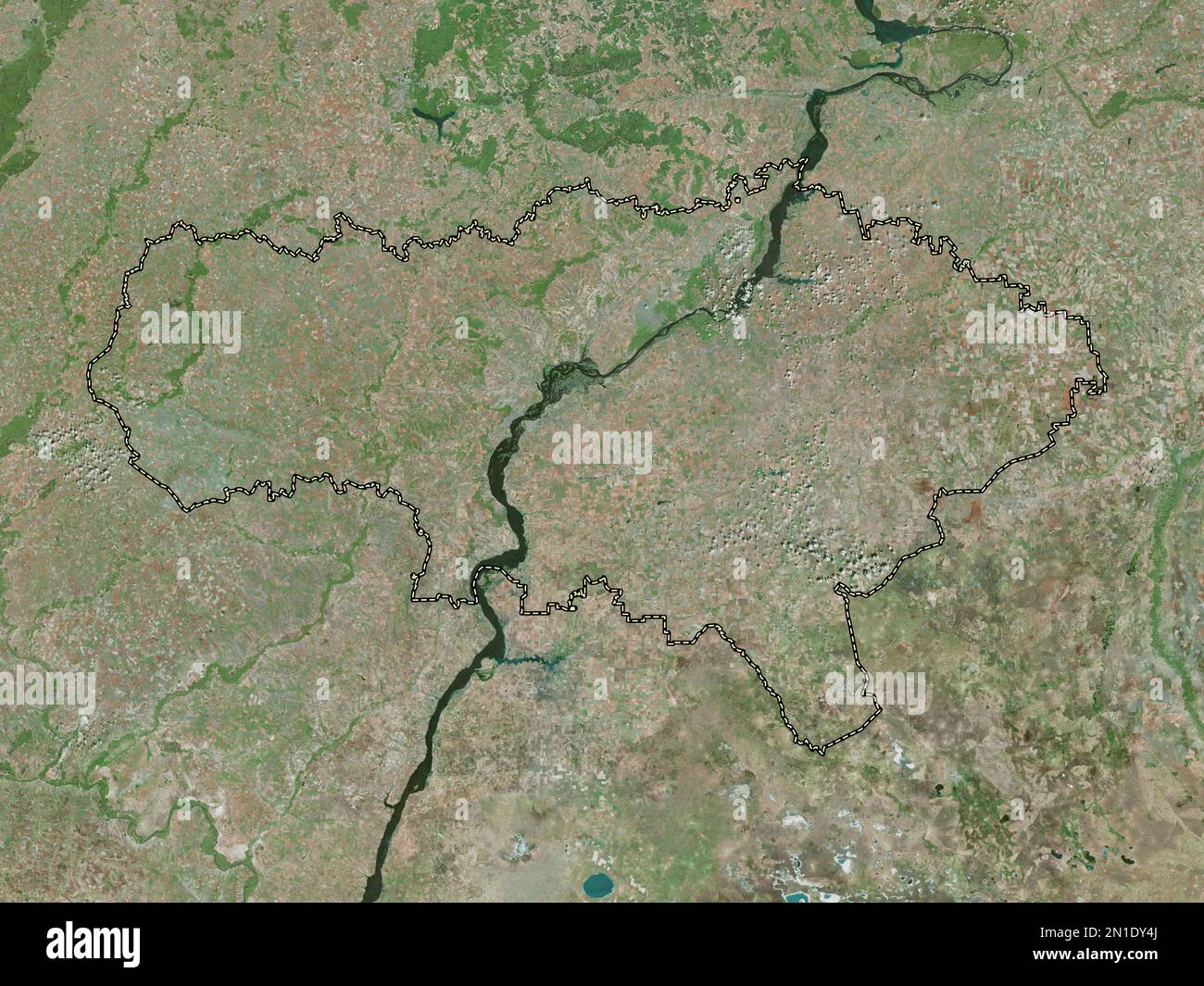 Saratov, region of Russia. High resolution satellite map Stock Photo ...