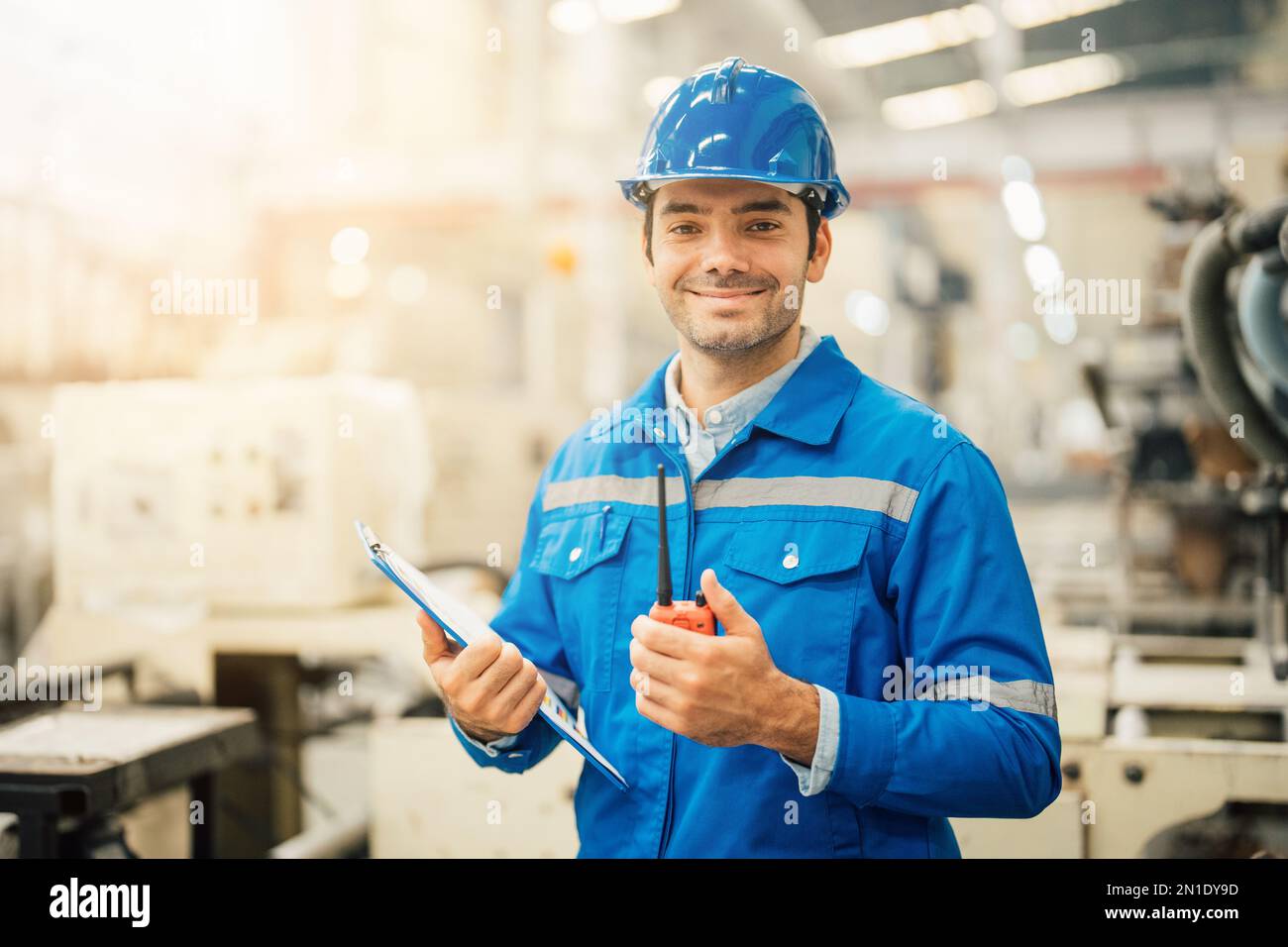 Professional Engineering of modern factory checking to automatic machinery. Engineering with ...