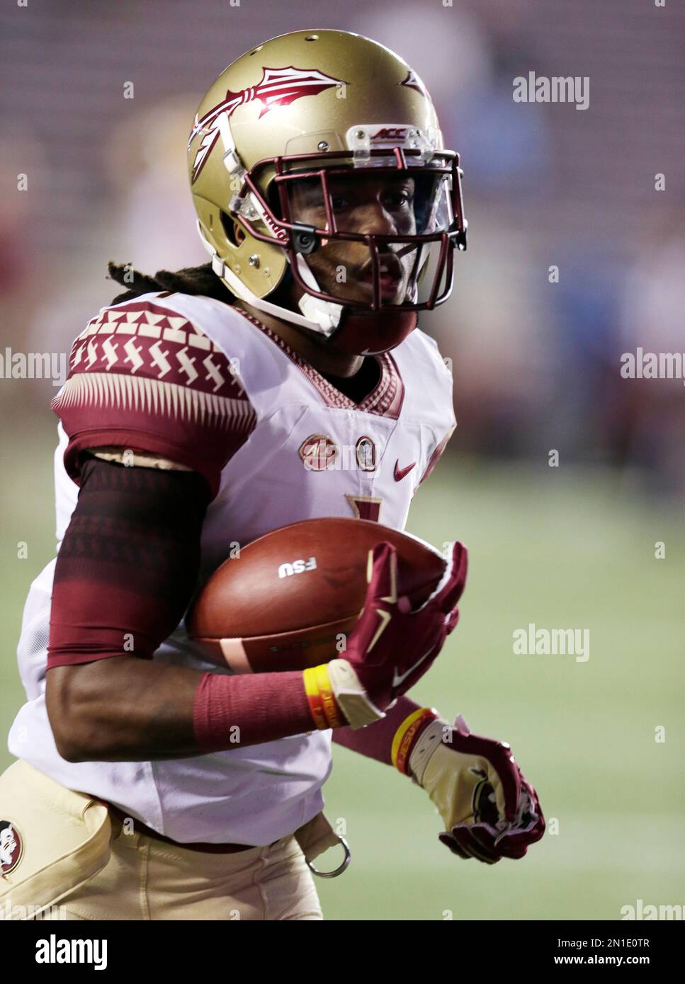 Florida State wide receiver Ermon Lane (1) prior to an NCAA college ...