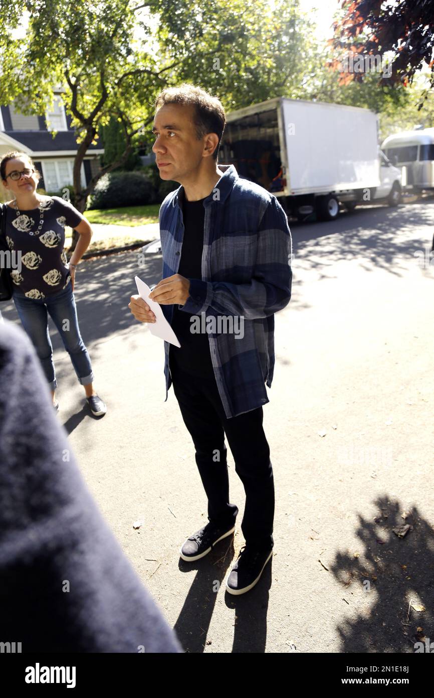 Portlandia star Fred Armisen is shown during the filming of the ...