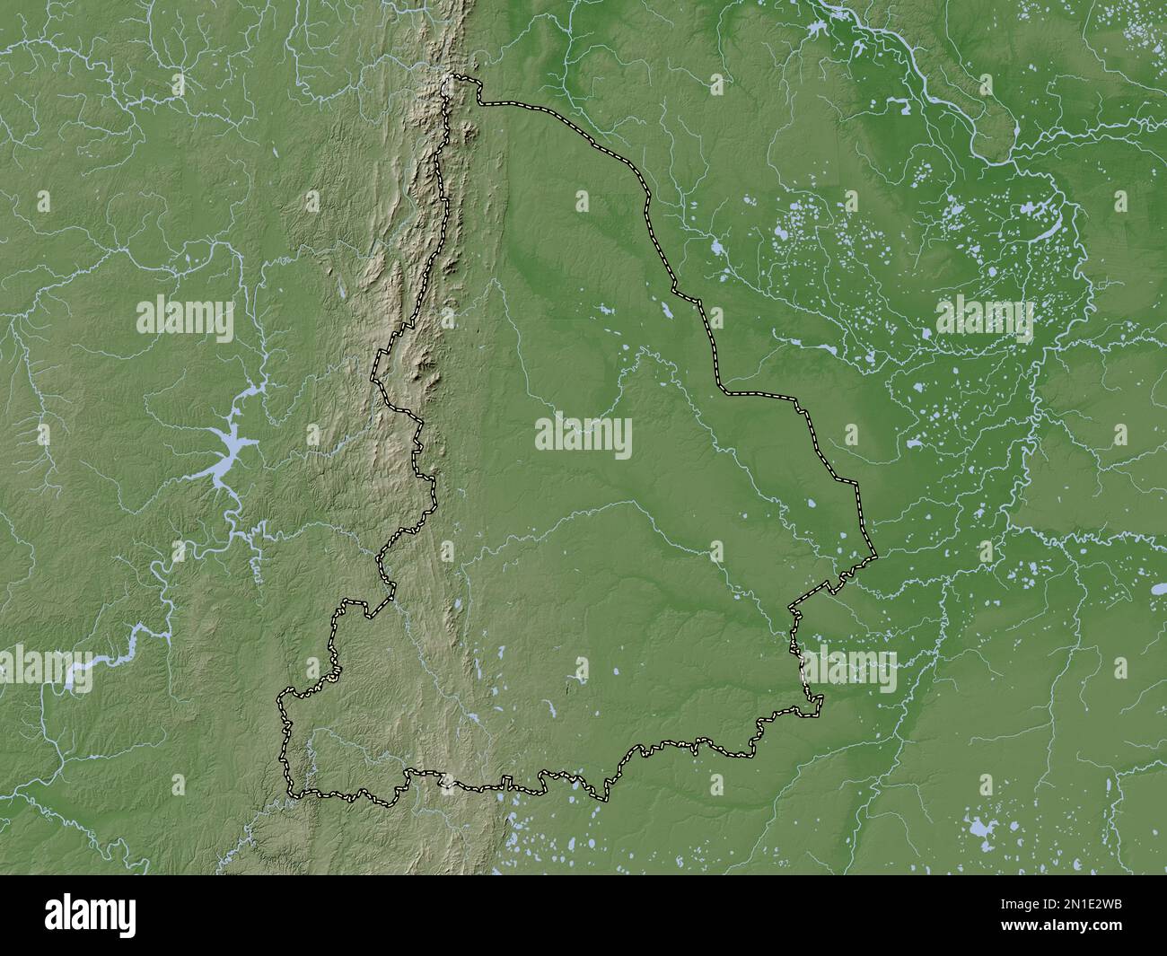 Sverdlovsk, region of Russia. Elevation map colored in wiki style with ...