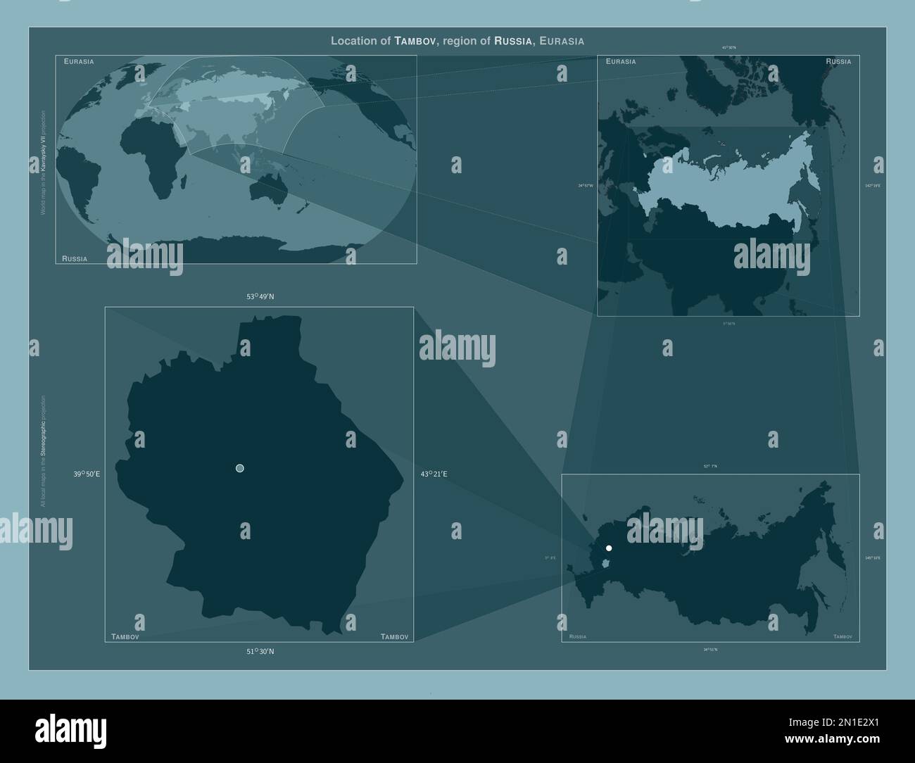 Tambov, region of Russia. Diagram showing the location of the region on ...