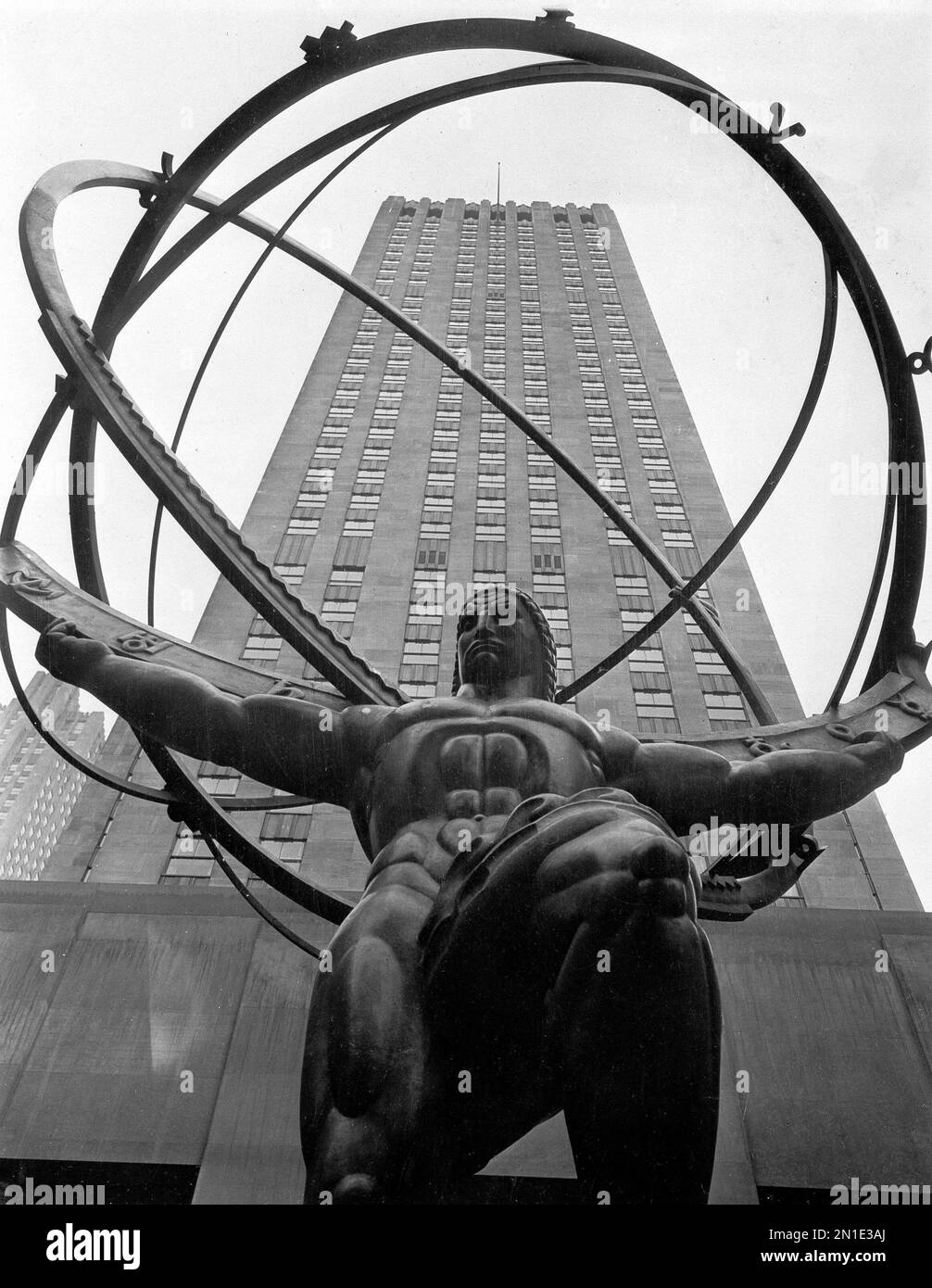 The 45-foot sculpture of "Atlas," in the forecourt of the International ...