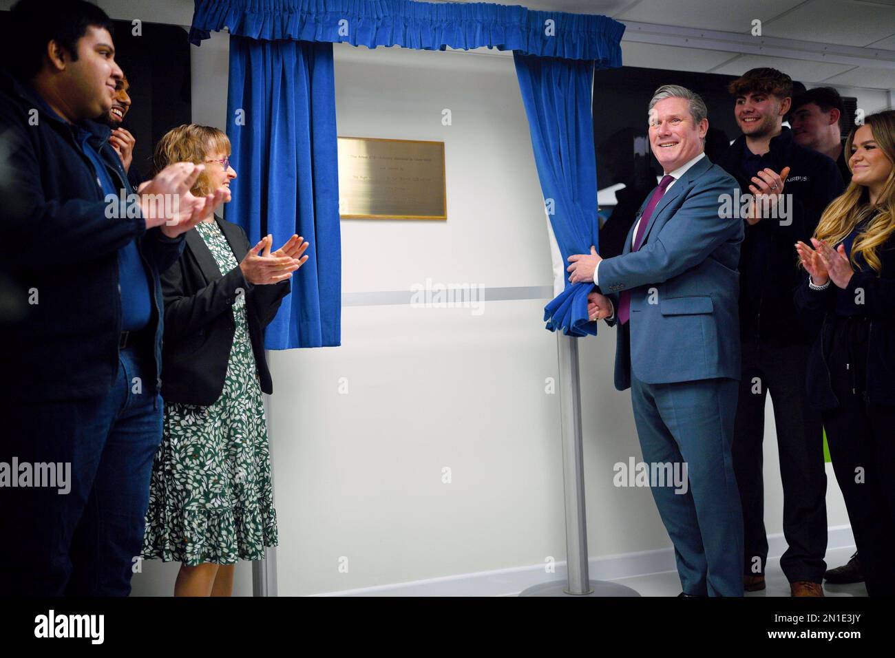 Labour Party leader Sir Keir Starmer, unveils a plaque in the STEM ...