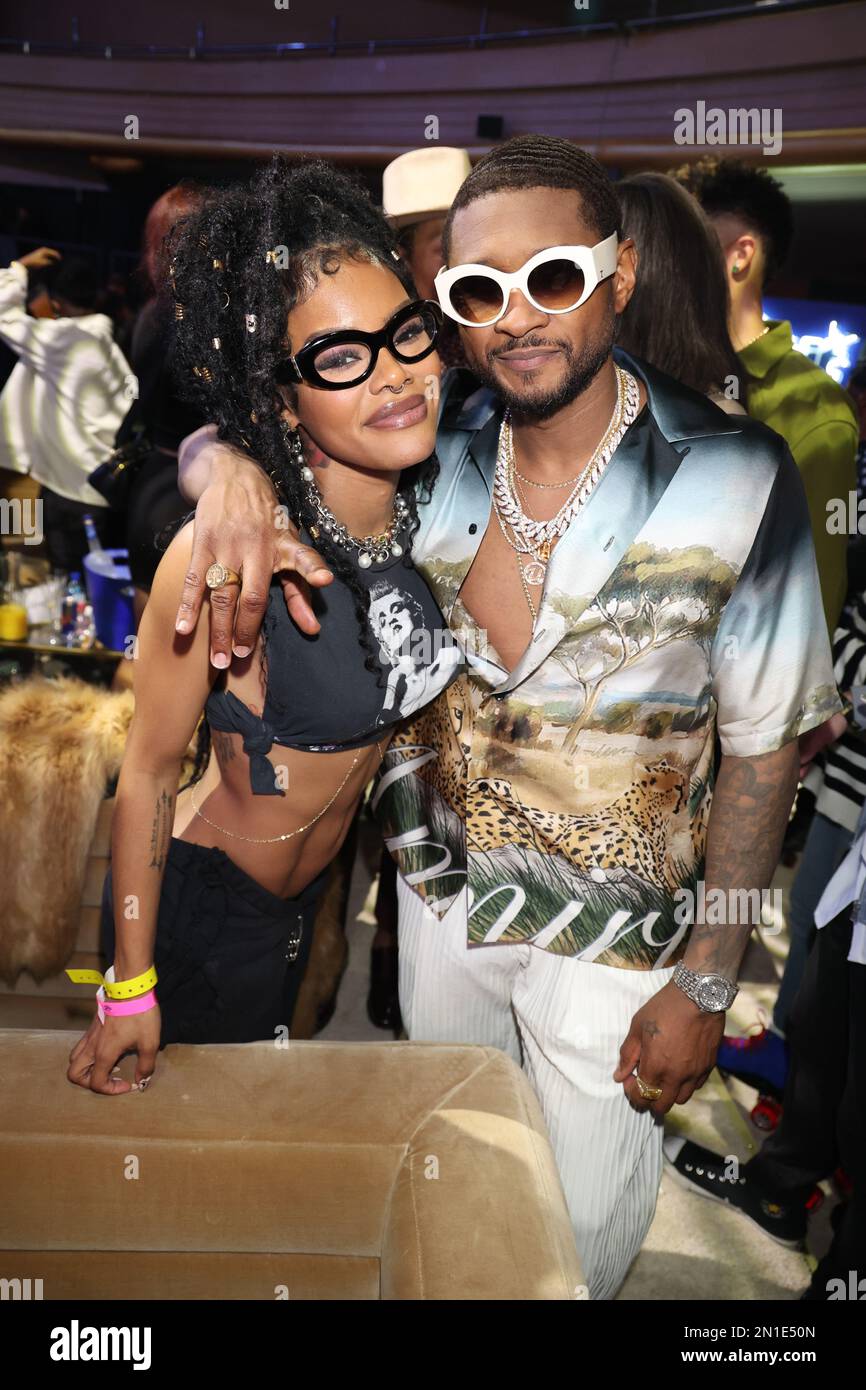 Los Angles, Ca. 4th Feb, 2023. Teyana Taylor and Usher at Interscope x ...