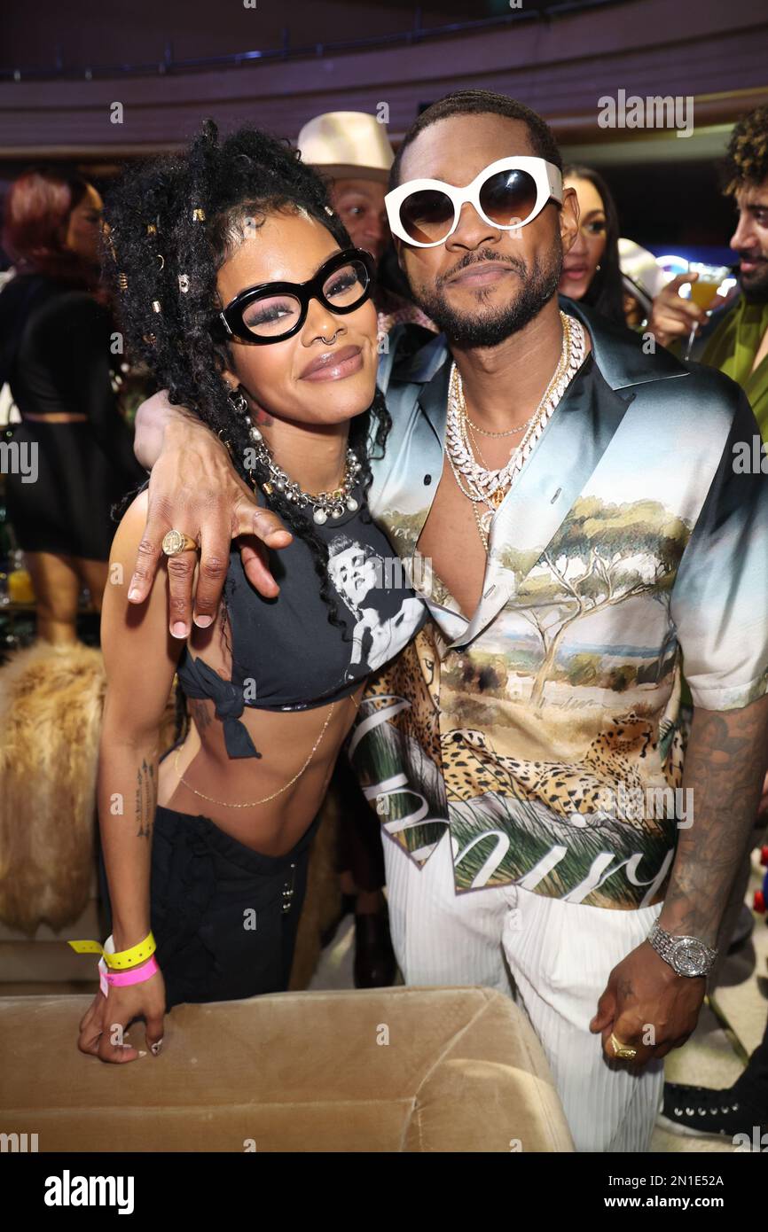 Los Angles, Ca. 4th Feb, 2023. Teyana Taylor and Usher at Interscope x ...