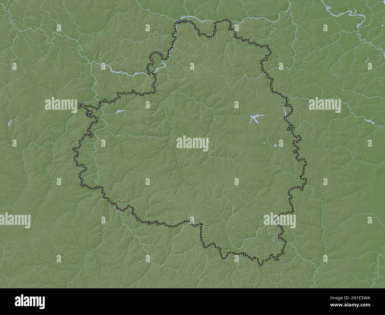 Tula, region of Russia. Elevation map colored in wiki style with lakes ...