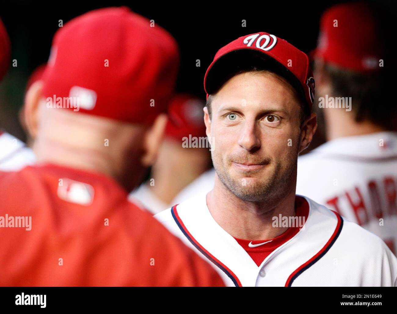 Washington Nationals Starting Pitcher Max Scherzer 31 Reacts In The