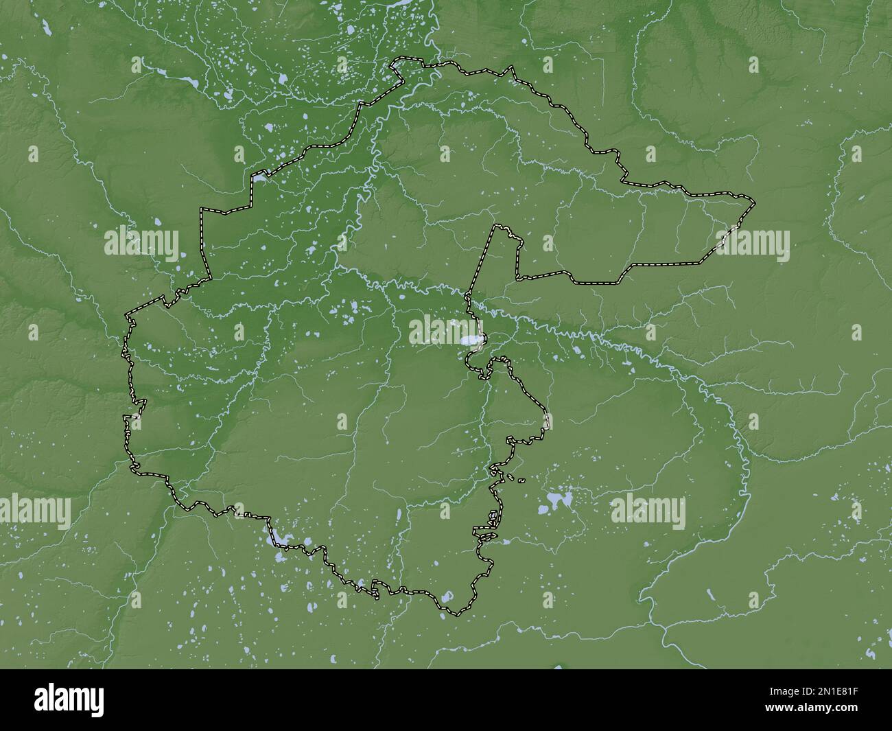 Tyumen', region of Russia. Elevation map colored in wiki style with ...
