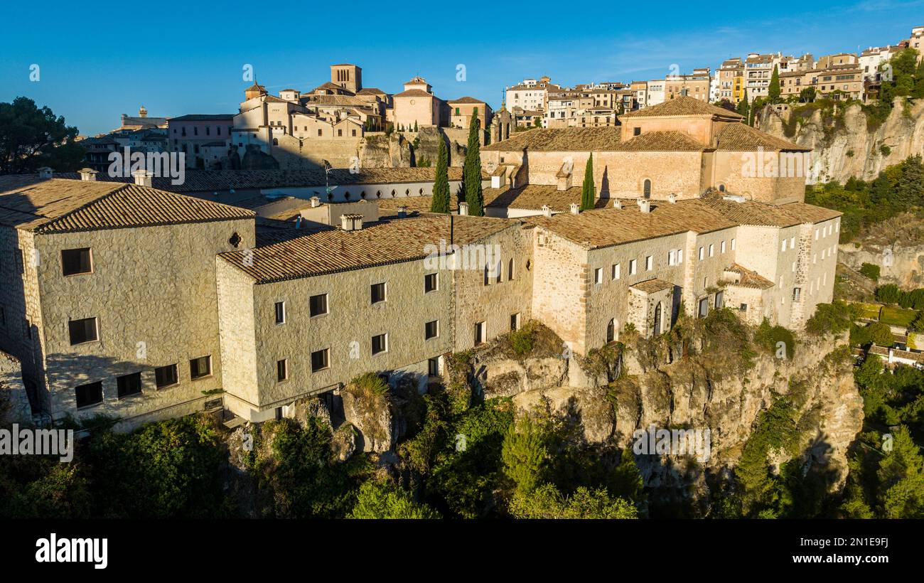 Aerial of Cuenca, UNESCO World Heritage Site, Castilla-La Mancha, Spain ...
