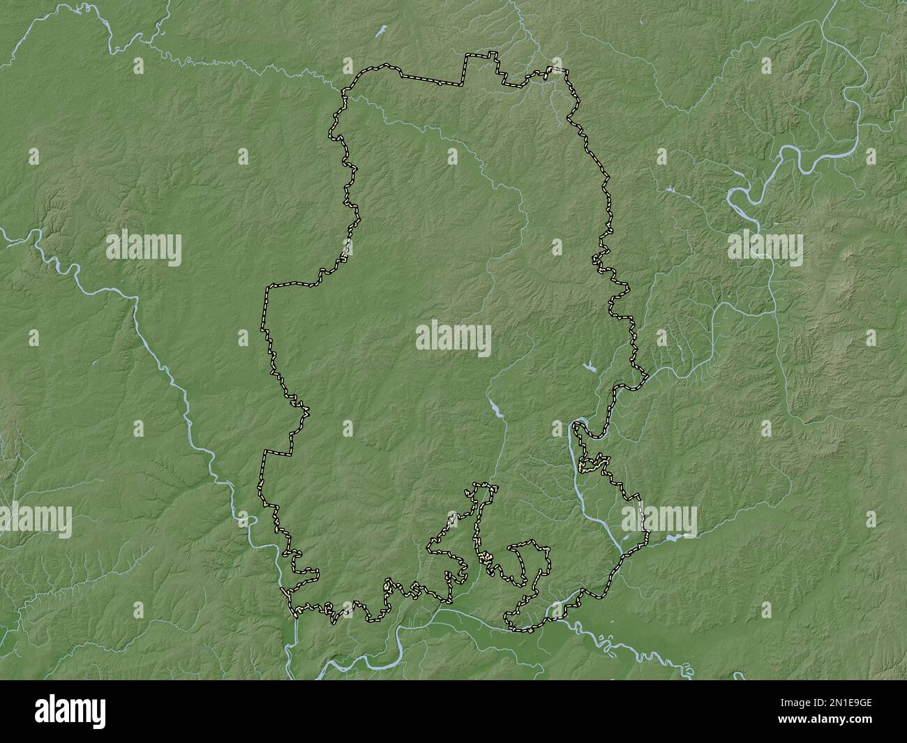 Udmurt, republic of Russia. Elevation map colored in wiki style with ...