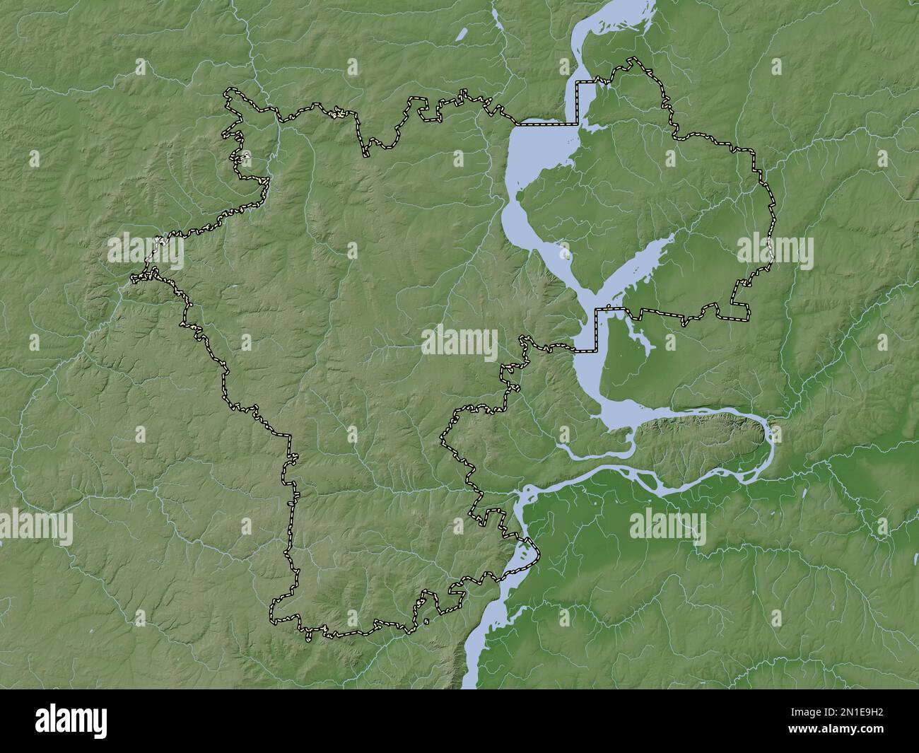 Ul'yanovsk, region of Russia. Elevation map colored in wiki style with ...