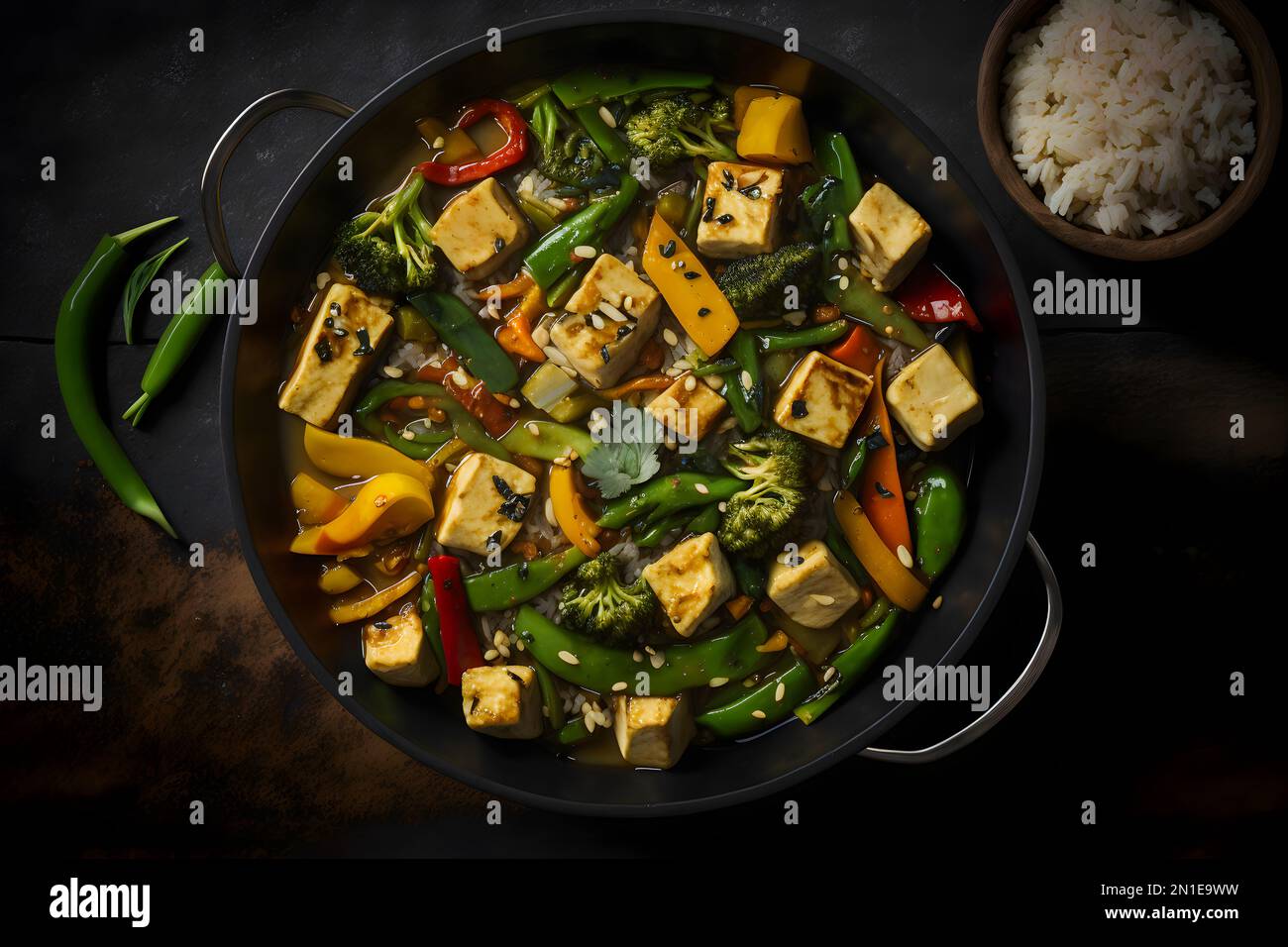 Tasty tofu stir fry with veggies, crispy tofu & fresh cilantro. Perfect ...