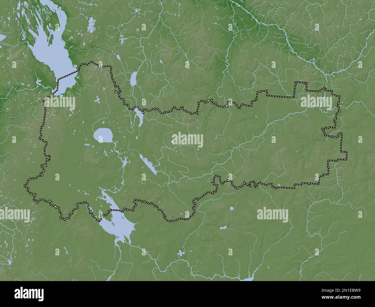 Vologda, region of Russia. Elevation map colored in wiki style with ...