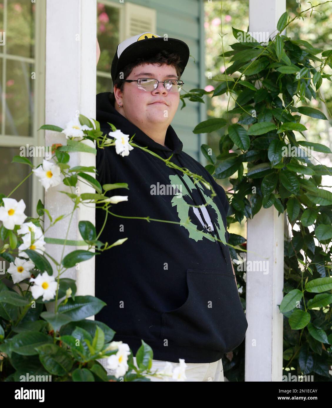 This Tuesday Aug. 25, 2015 photo shows Gavin Grimm poses on his front ...
