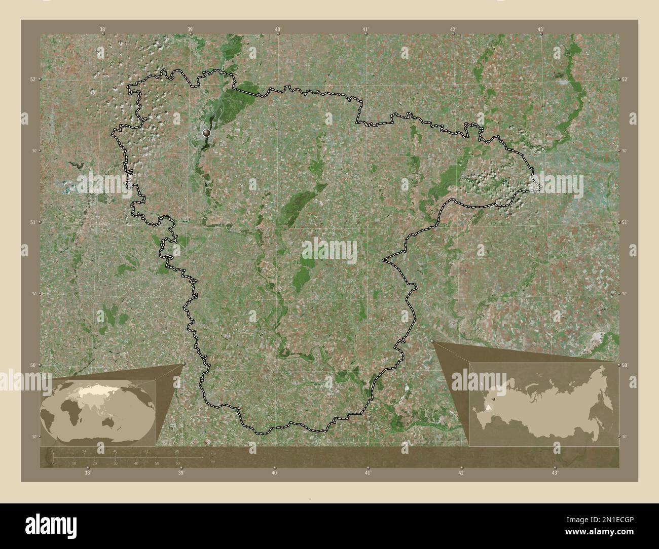 Voronezh, region of Russia. High resolution satellite map. Corner ...