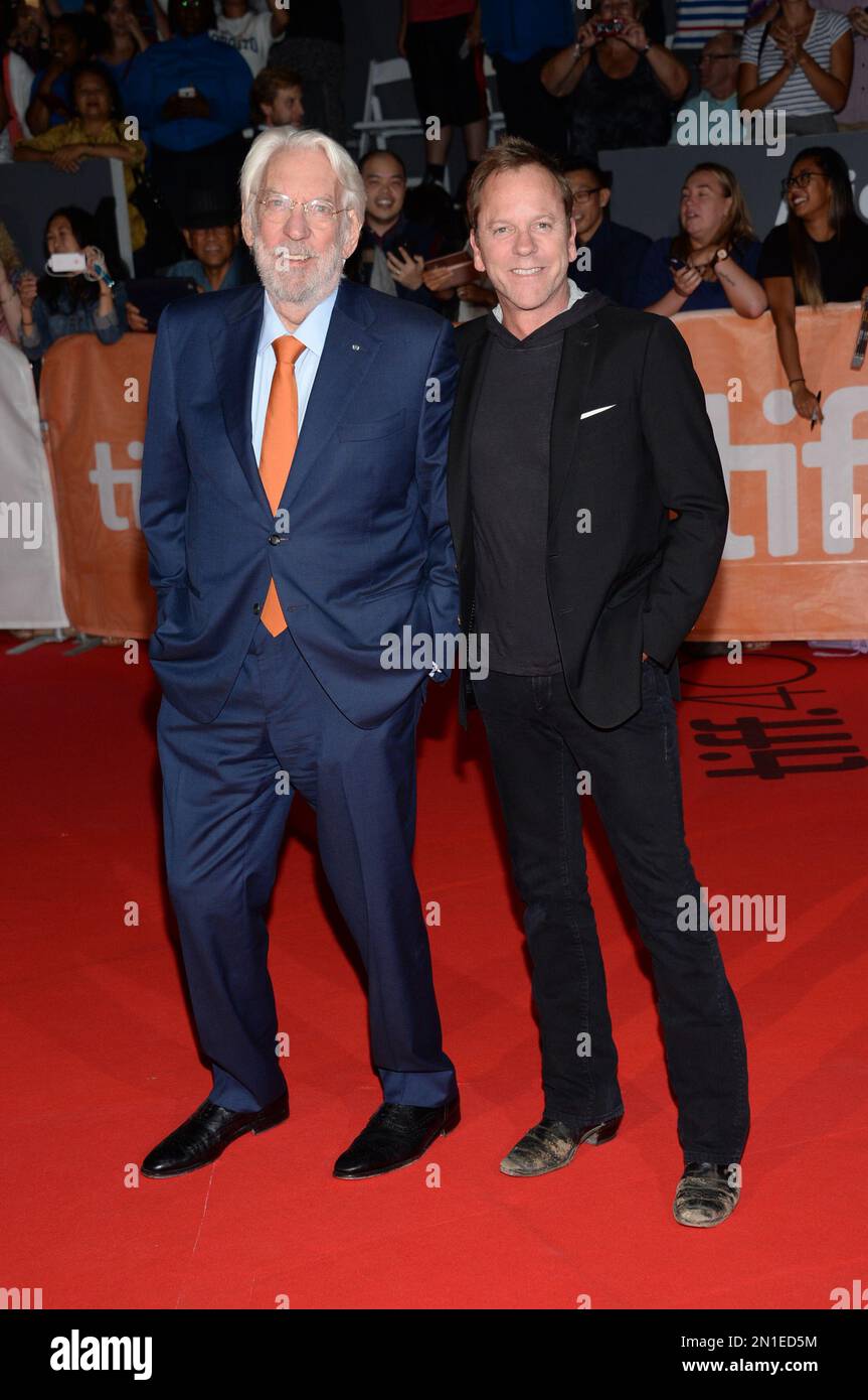 Donald Sutherland and son Kiefer Sutherland attend a premiere for ...