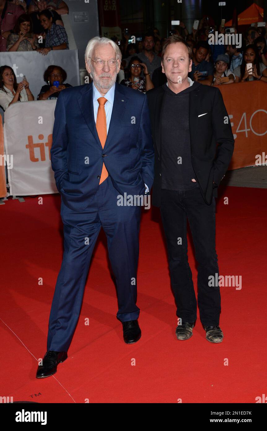 Donald Sutherland and son Kiefer Sutherland attend a premiere for ...