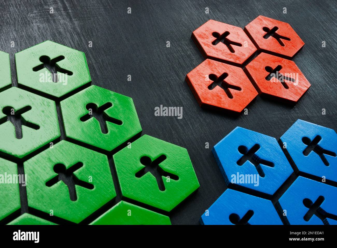 Groups of colored figures. Customer segmentation concept Stock Photo ...