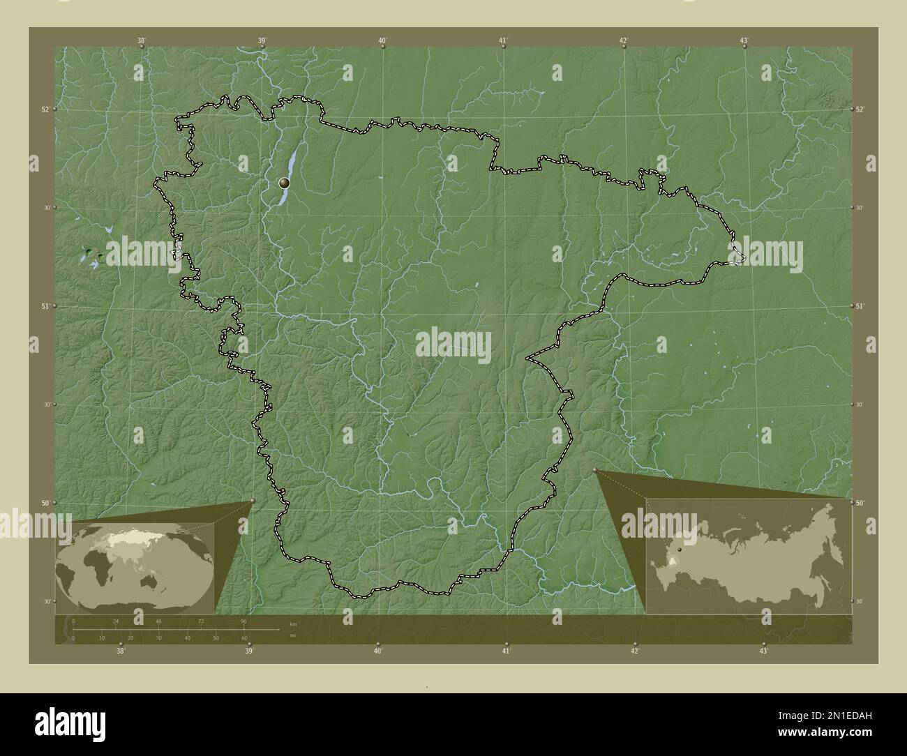 Voronezh, region of Russia. Elevation map colored in wiki style with ...