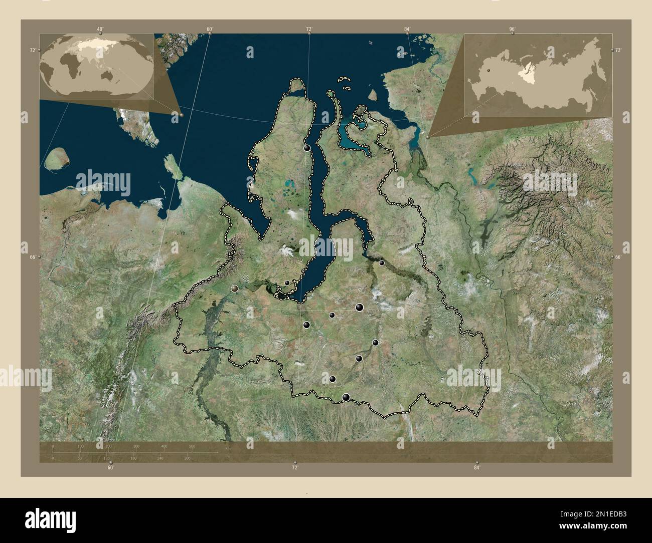 Yamal-Nenets, autonomous province of Russia. High resolution satellite ...