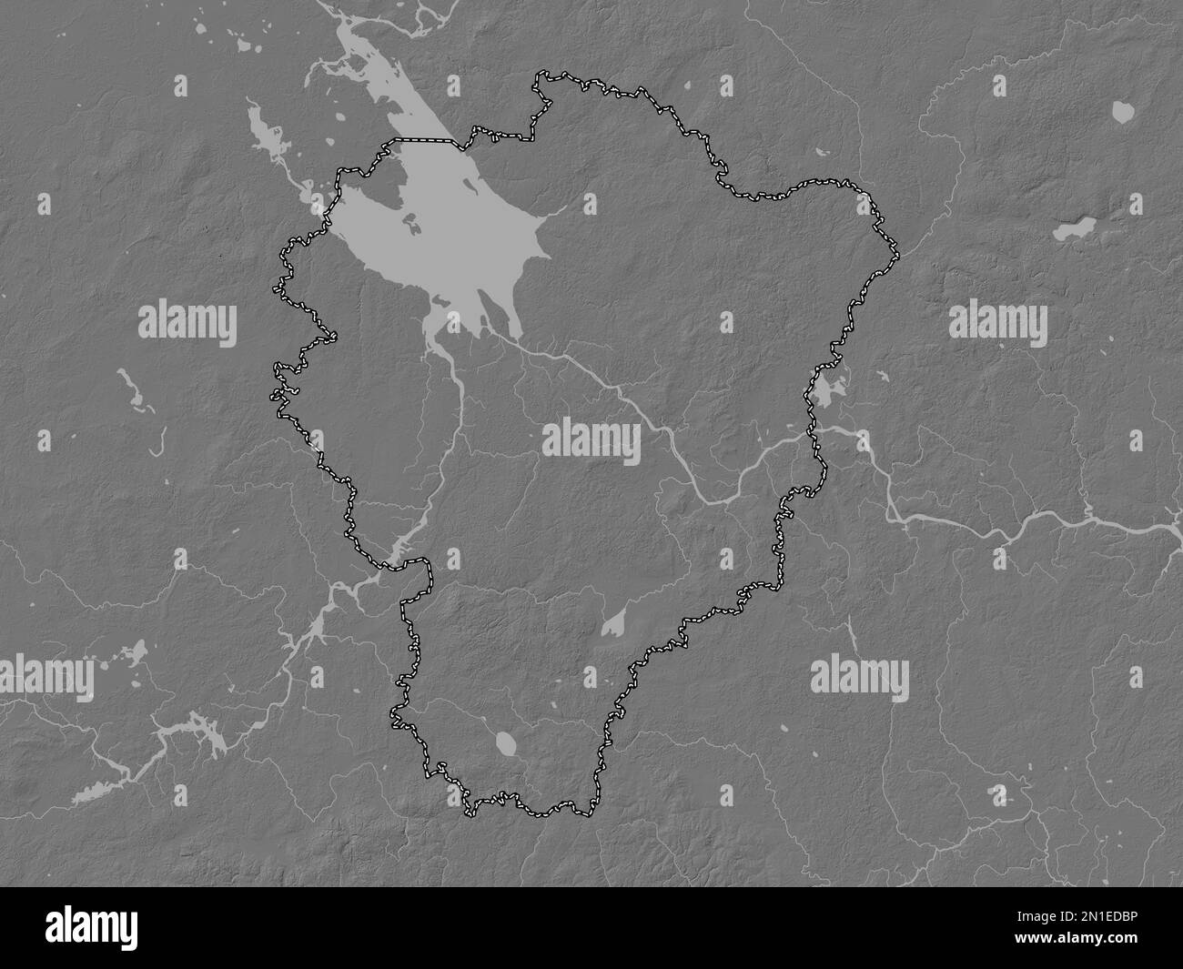 Yaroslavl', region of Russia. Bilevel elevation map with lakes and ...