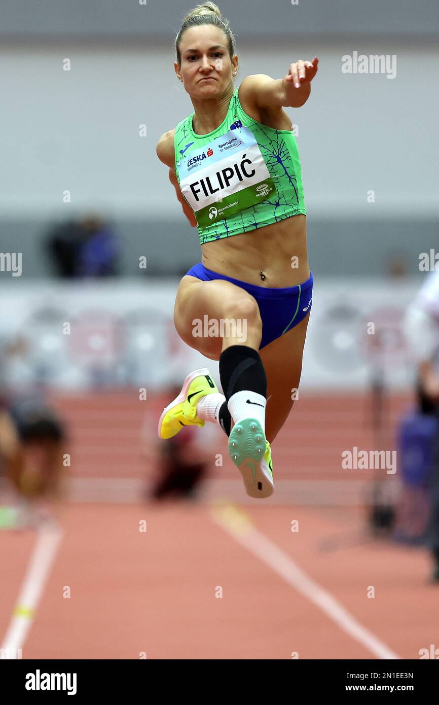Neja Filipic from Slovenia competes in triple jump during the Czech ...