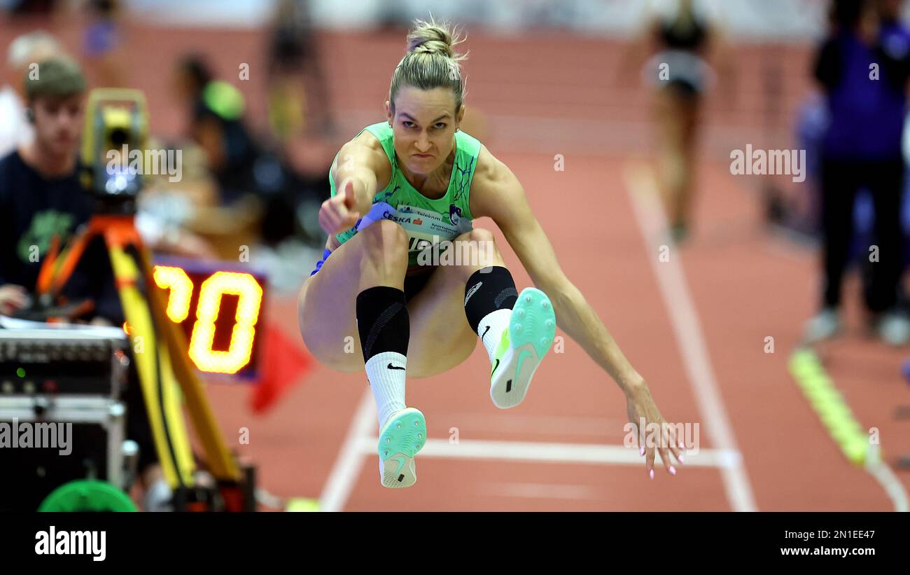 Neja Filipic from Slovenia competes in triple jump during the Czech ...