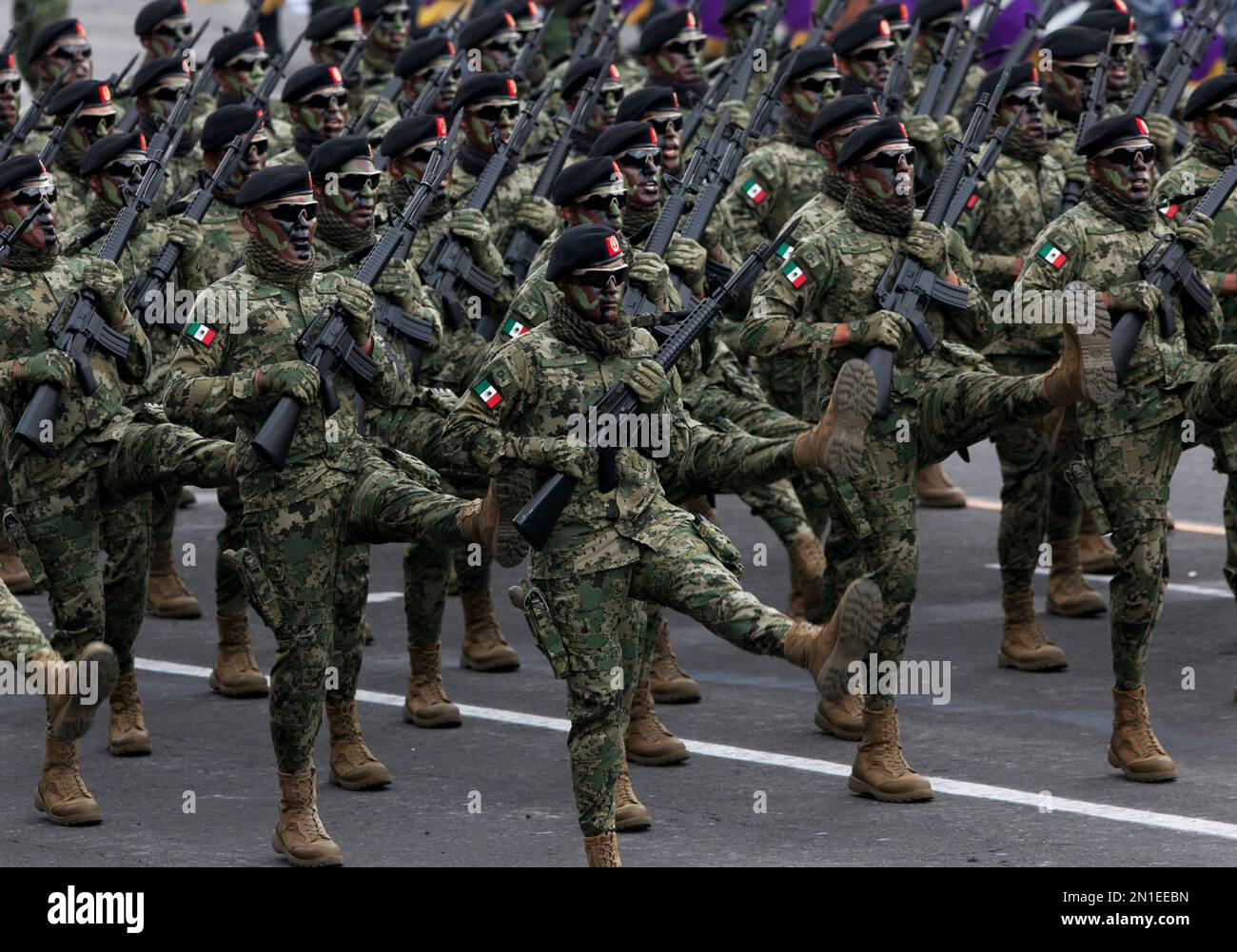 Soldiers march during the Independence Day military parade in the ...