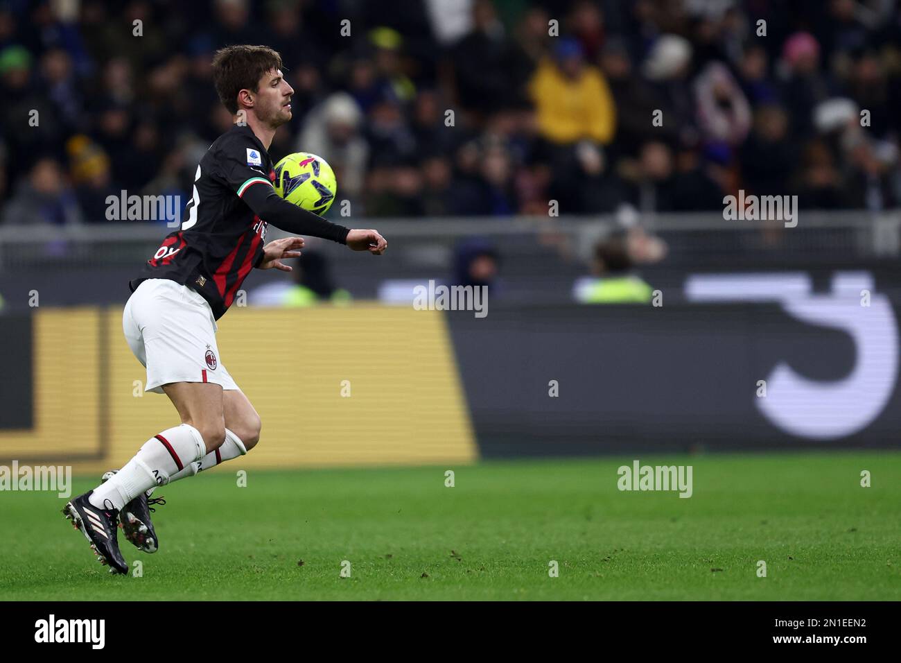 Matteo Gabbia of Ac Milan controls the ball during the Serie A match beetween Fc Internazionale ...