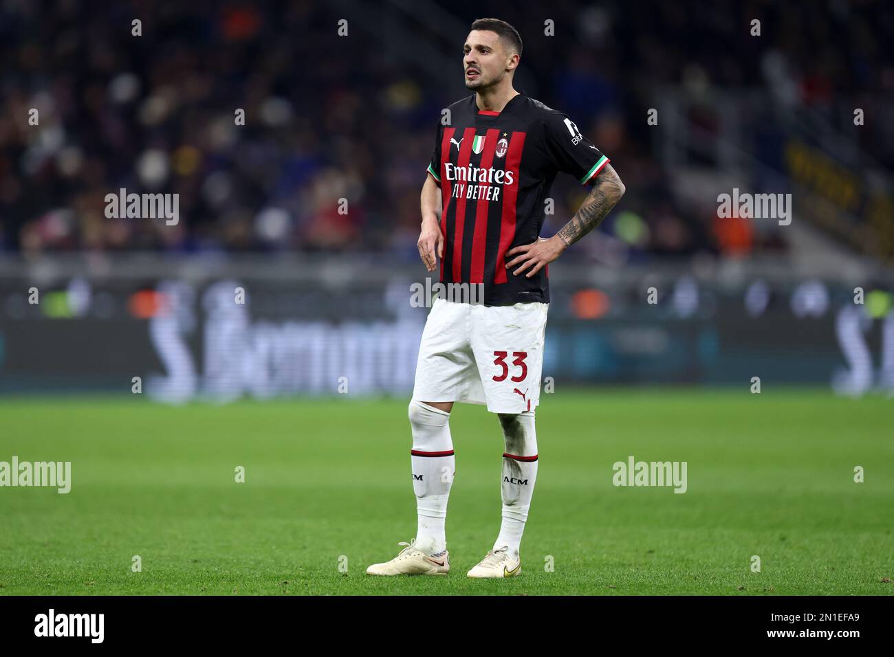 Rade Krunic of Ac Milan looks on during the Serie A match beetween Fc ...