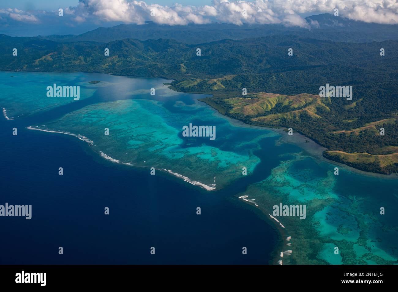 Aerial of Vanua Levu, Fiji, South Pacific, Pacific Stock Photo - Alamy