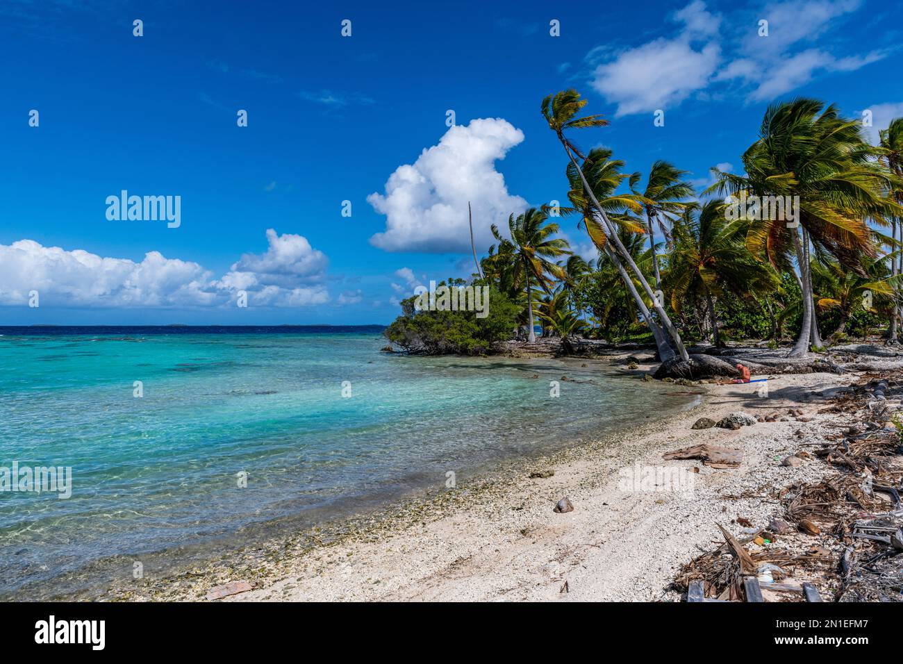Beach of Amaru, Tuamotu Islands, French Polynesia, South Pacific ...