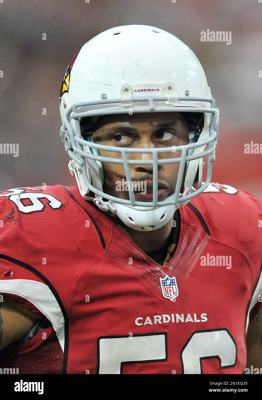 Arizona Cardinals linebacker (56) LeMarr Woodley on the field during a ...