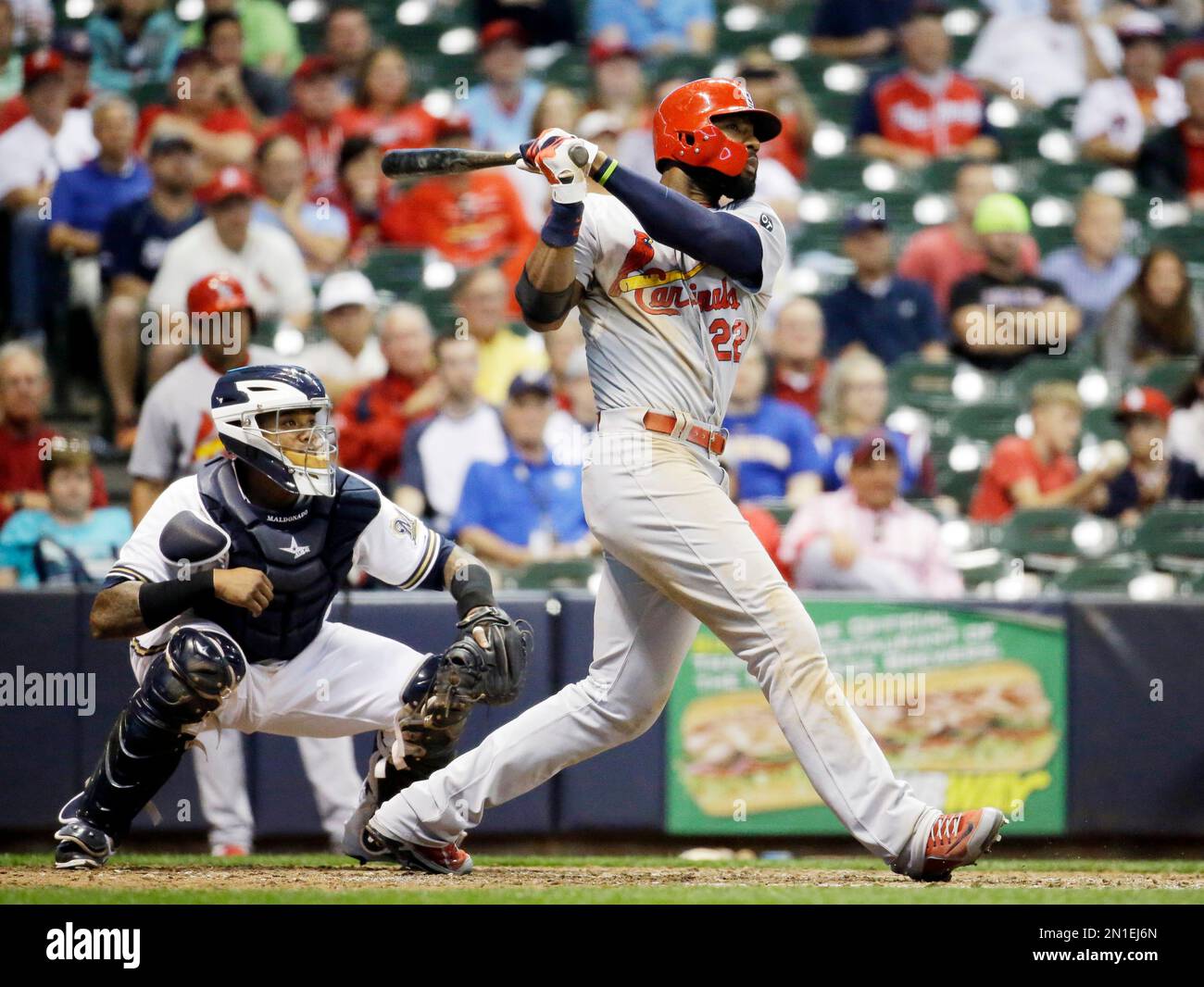 St. Louis Cardinals' Jason Heyward (22) hits a two-run home run during ...