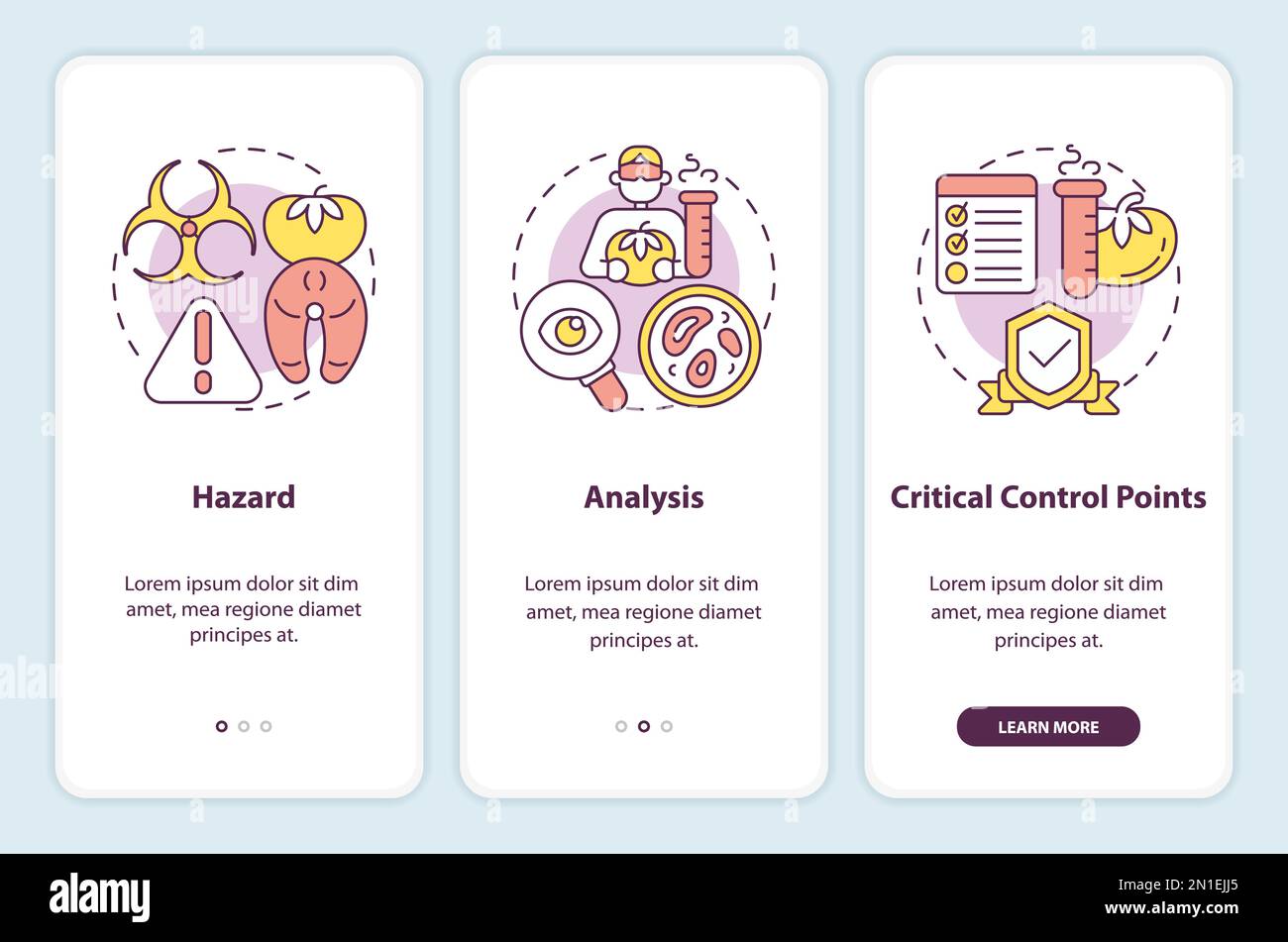 HACCP elements onboarding mobile app screen Stock Vector Image & Art - Alamy
