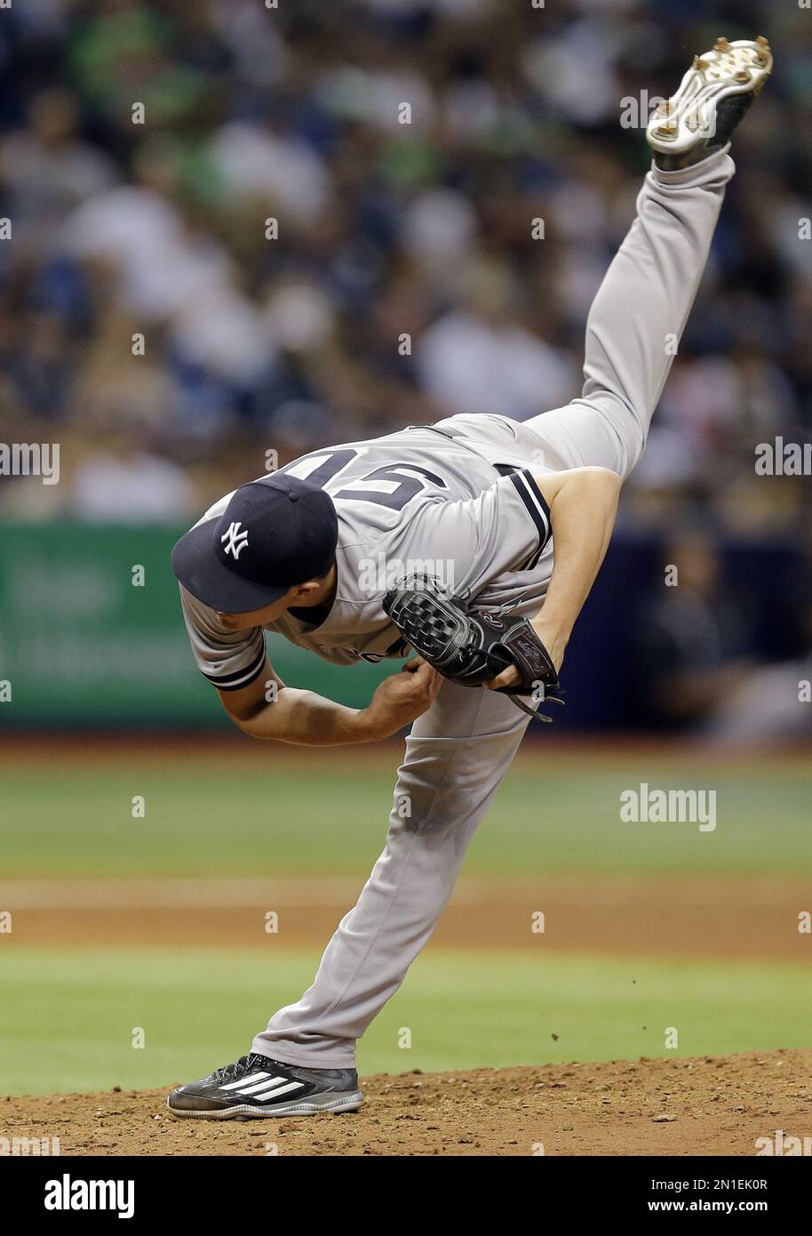 New York Yankees relief pitcher Nick Rumbelow delivers to the Tampa Bay ...