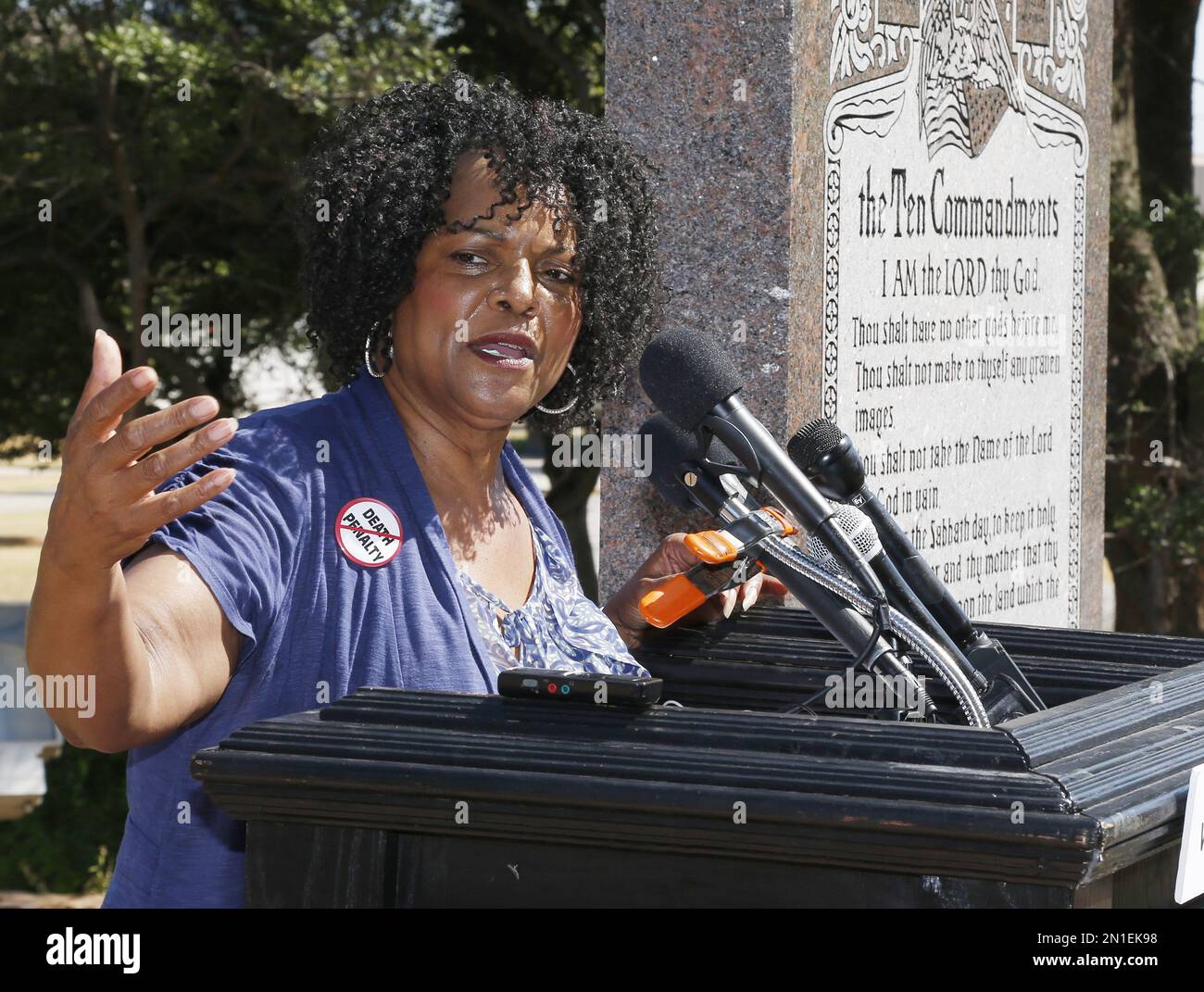 Connie Johnson, former Oklahoma state Senator, speaks to a rally to ...